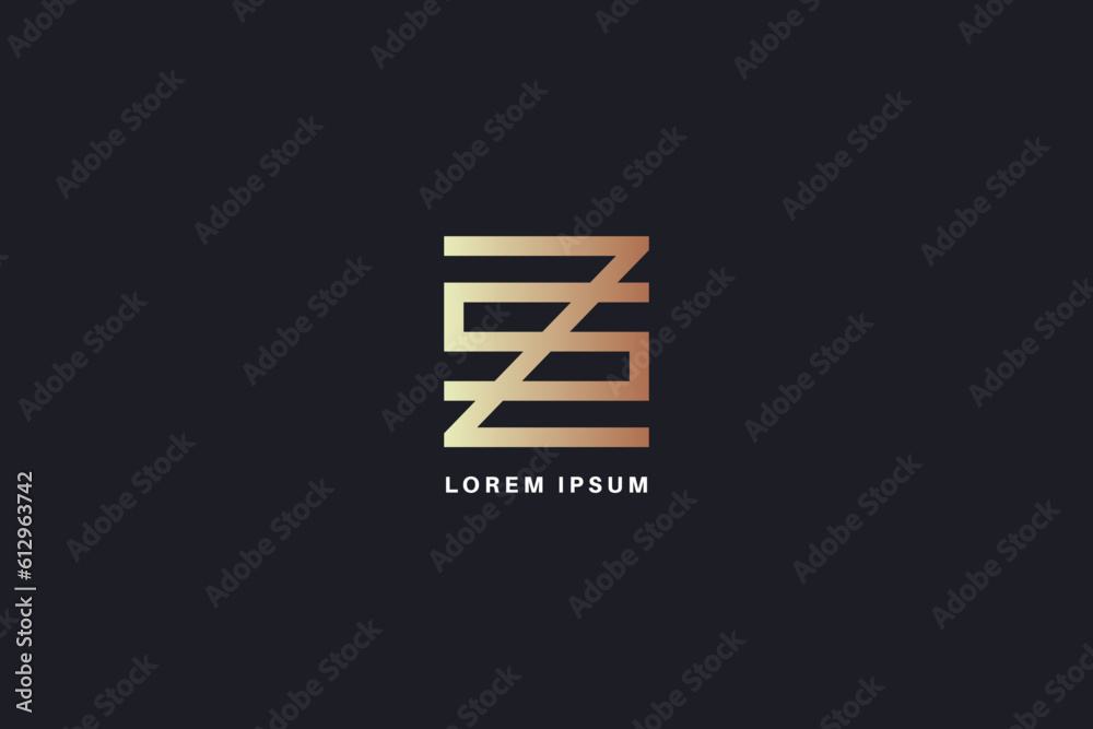 zs letter abstract design modern style creative golden wordmark design ...
