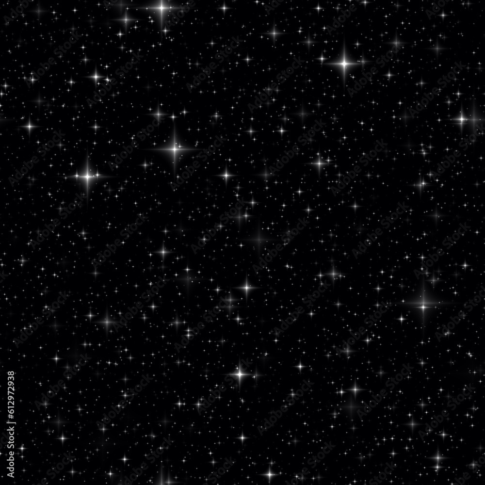 Deep black space full of stars, a high quality seamless pattern or high ...