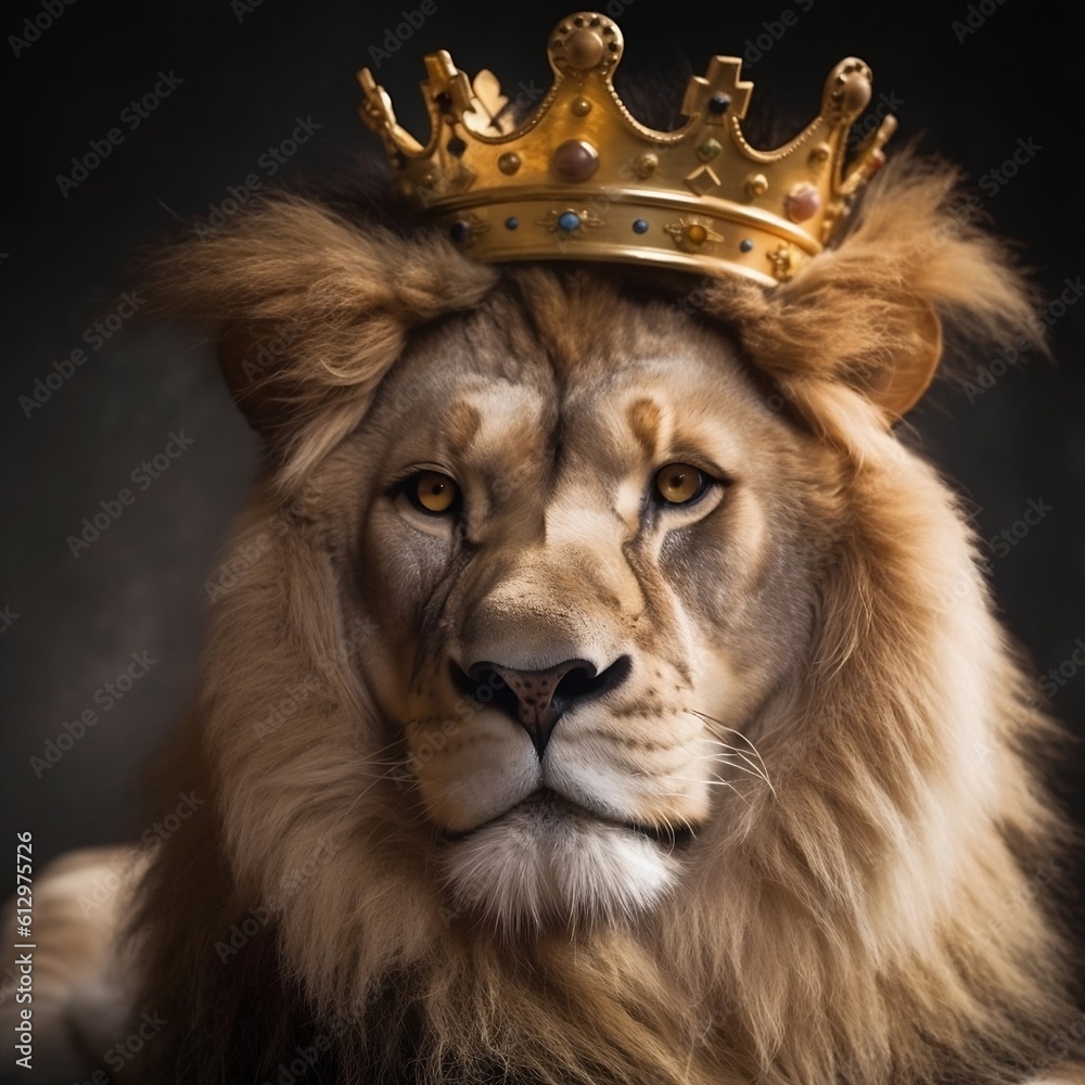 Lion, Lion with king crown, lion king, lion king, real lion, royal lion ...