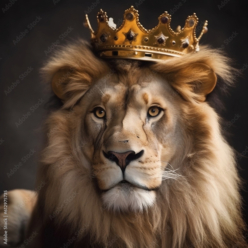Lion, Lion with king crown, lion king, lion king, real lion, royal lion ...