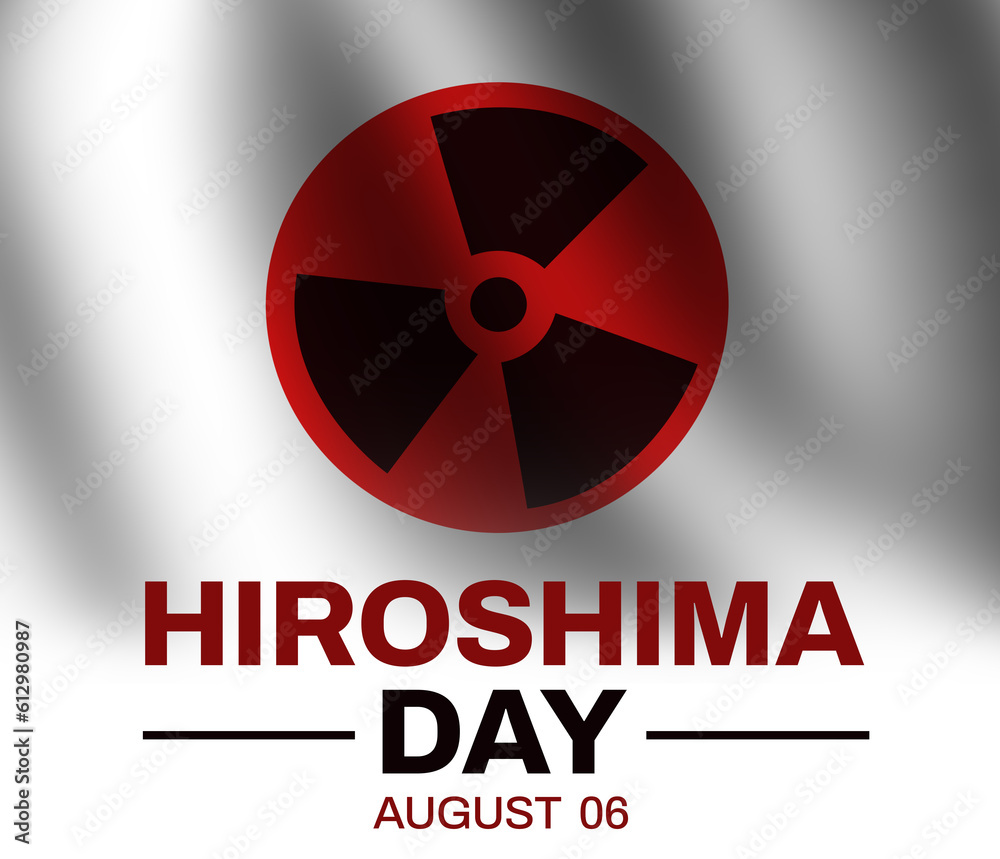 Hiroshima Day background with Japanese flag along with nuclear sign ...