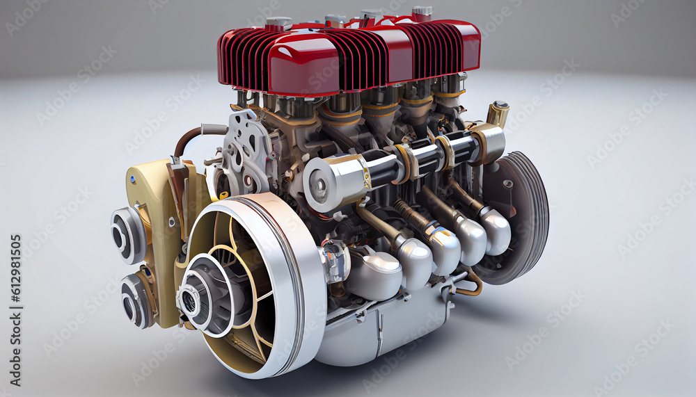 3D Car Parts Scheme Composition with the white background made with AI ...