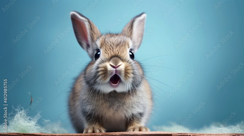 Generative Ai image of a baby bunny face close up Stock Photo | Adobe Stock