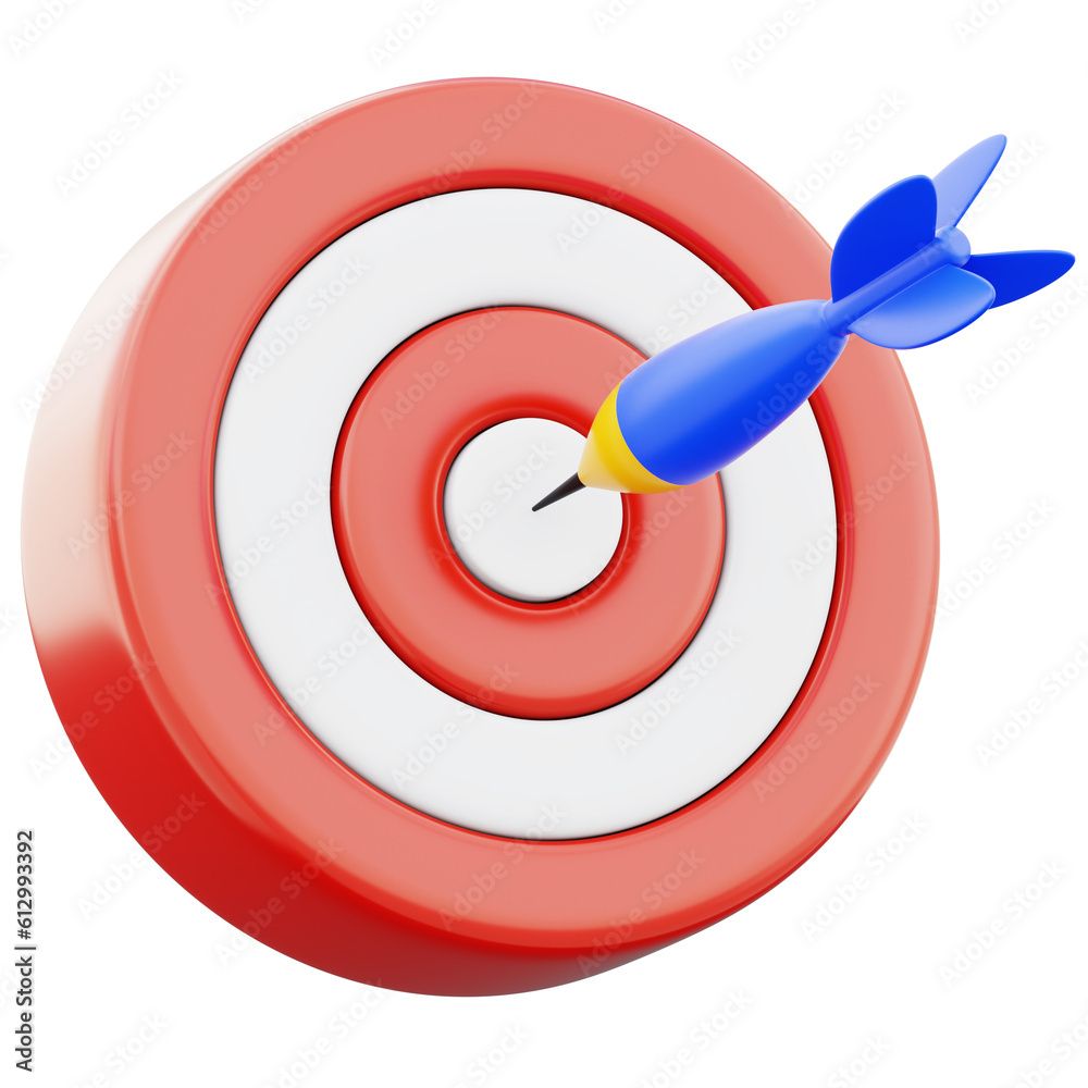 3d rendering target achievement icon arrow target business symbol ...