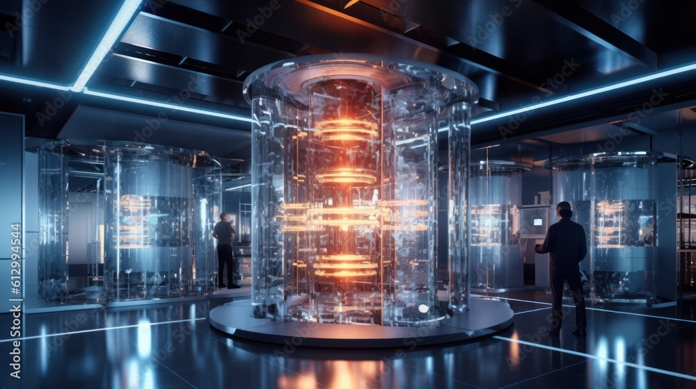Futuristic laboratory where scientists harness the power of quantum ... Futuristic laboratory where scientists harness the power of quantum ...