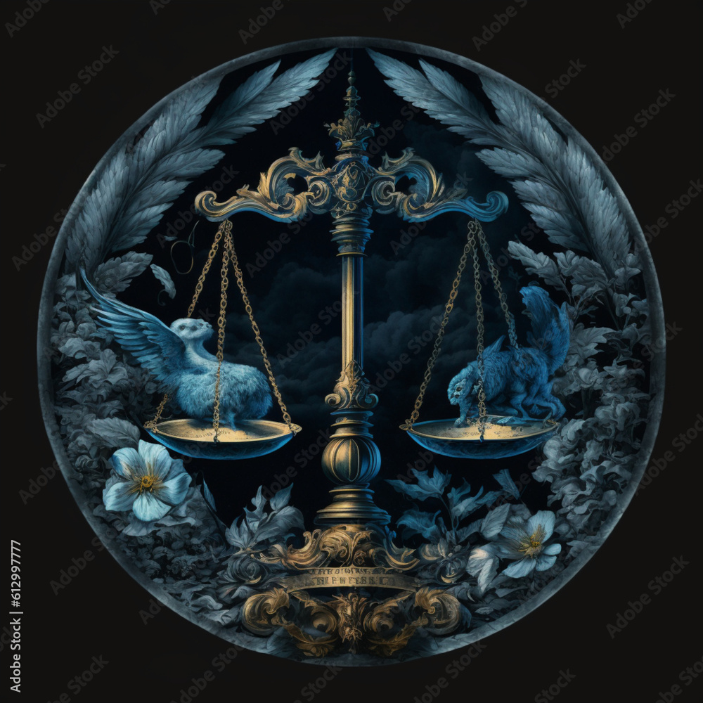 Vintage scales - illustration of the symbol of justice and balance. in ...