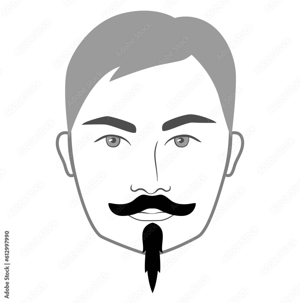 Moustache And Soul Patch Beard Style Men In Face Illustration Facial