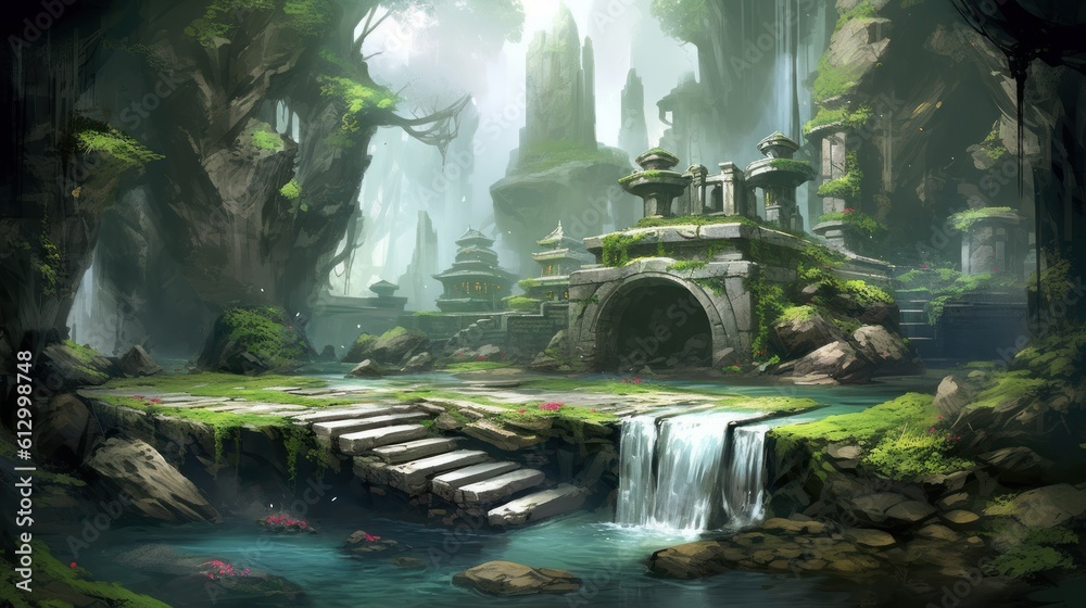 MMORPG game art environment Stock Illustration | Adobe Stock