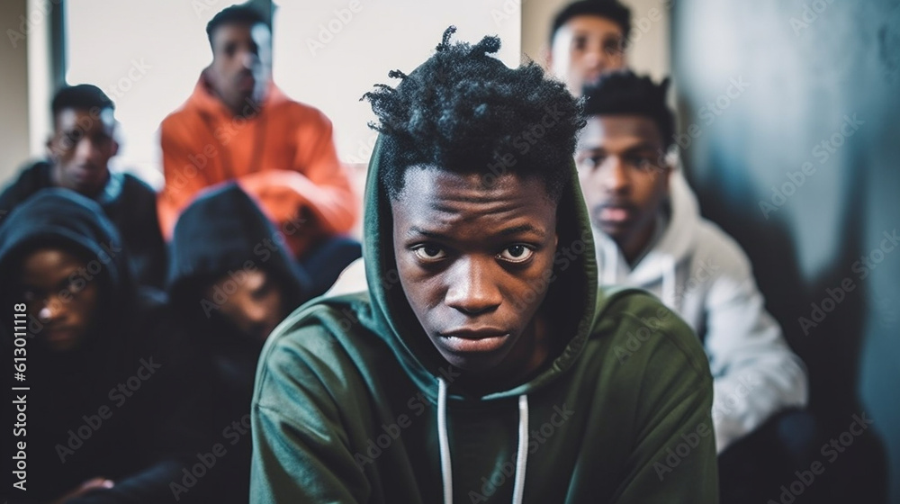 angry young people, fictional place Stock Illustration | Adobe Stock