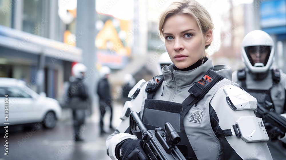 a federal police officer, in uniform, police uniform, border guard and ...