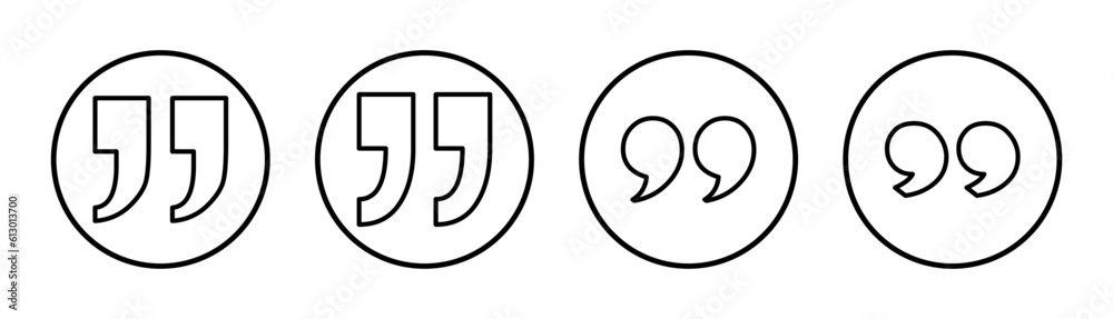 Quote icon set illustration. Quotation mark sign and symbol Stock ...