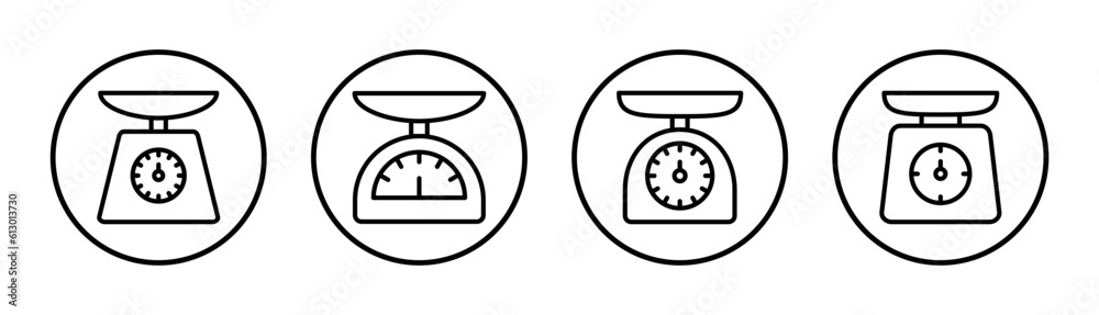 Scales icon set illustration. Weight scale sign and symbol Stock Vector ...