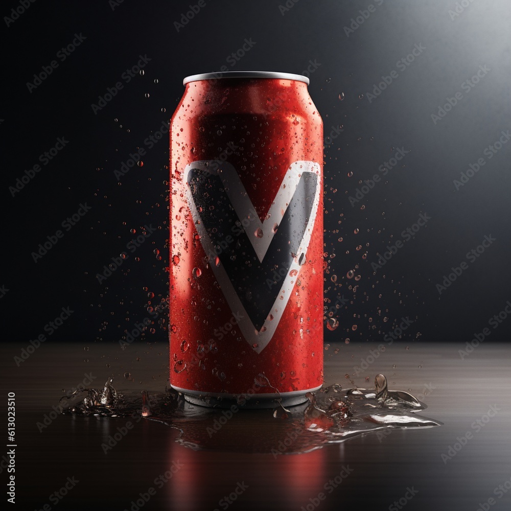 Tall Can of V Energy Drink Stock Illustration | Adobe Stock