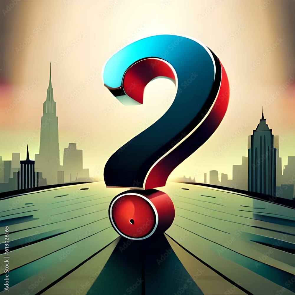 A 3D image of a question mark symbol in a dramatic setting. (AI ...