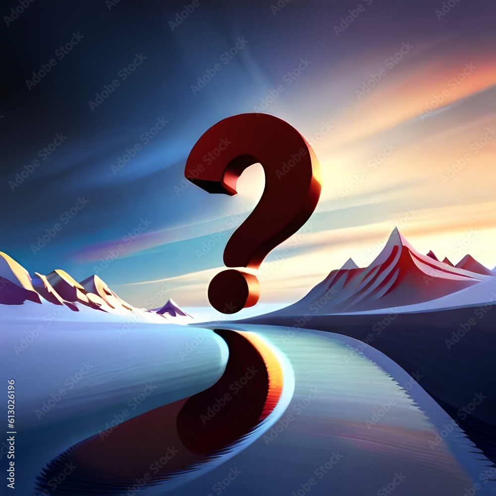 A 3D image of a question mark symbol in a dramatic setting. (AI ...