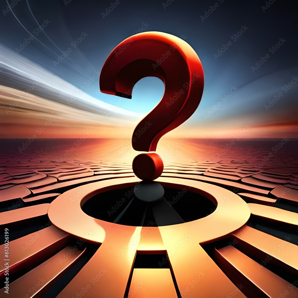 A 3D image of a question mark symbol in a dramatic setting. (AI ...