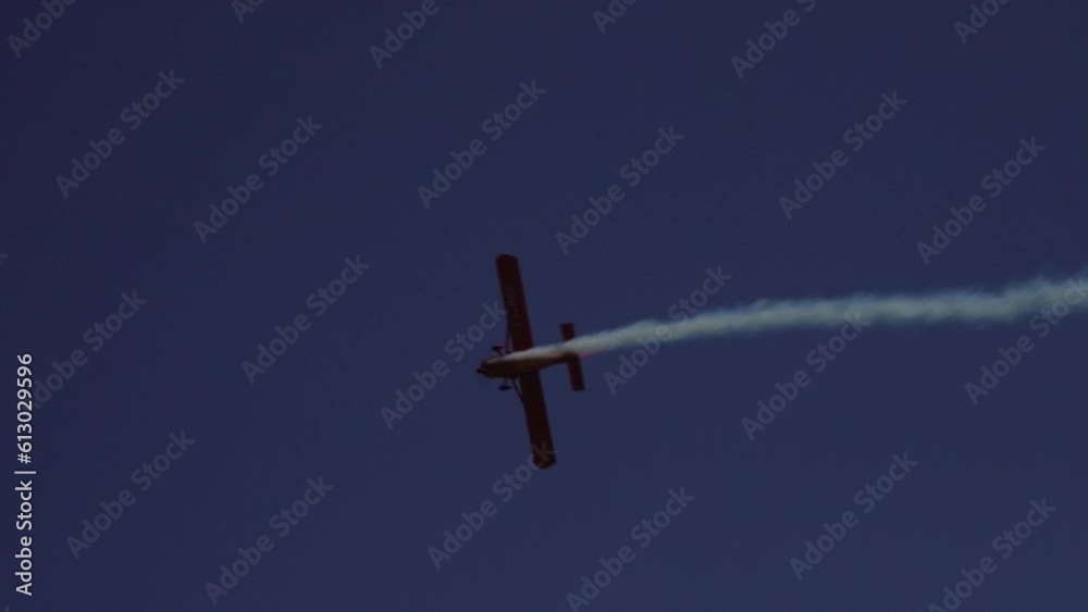 Private plane crash. A small plane during an aerobatic simulation ...