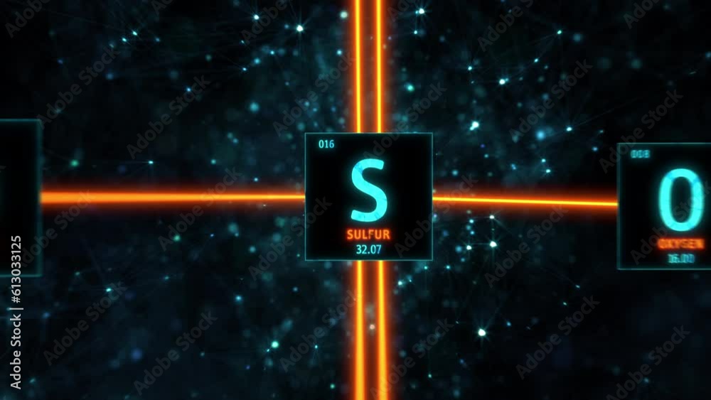 Sulphuric Acid as chemical structure depiction and molecular formula concept 3D animation on ...