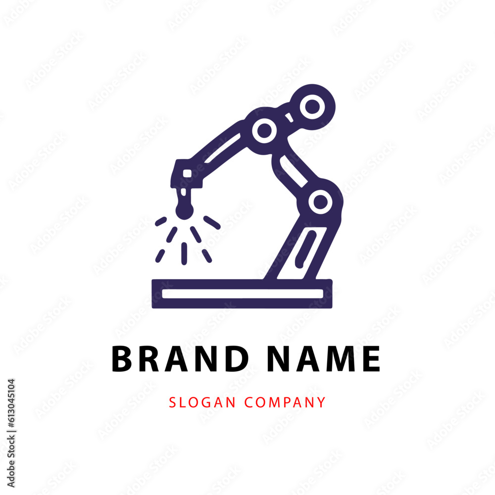 Robotic hand manipulator silhouette symbol icon. Robot limb logo. Robot ...