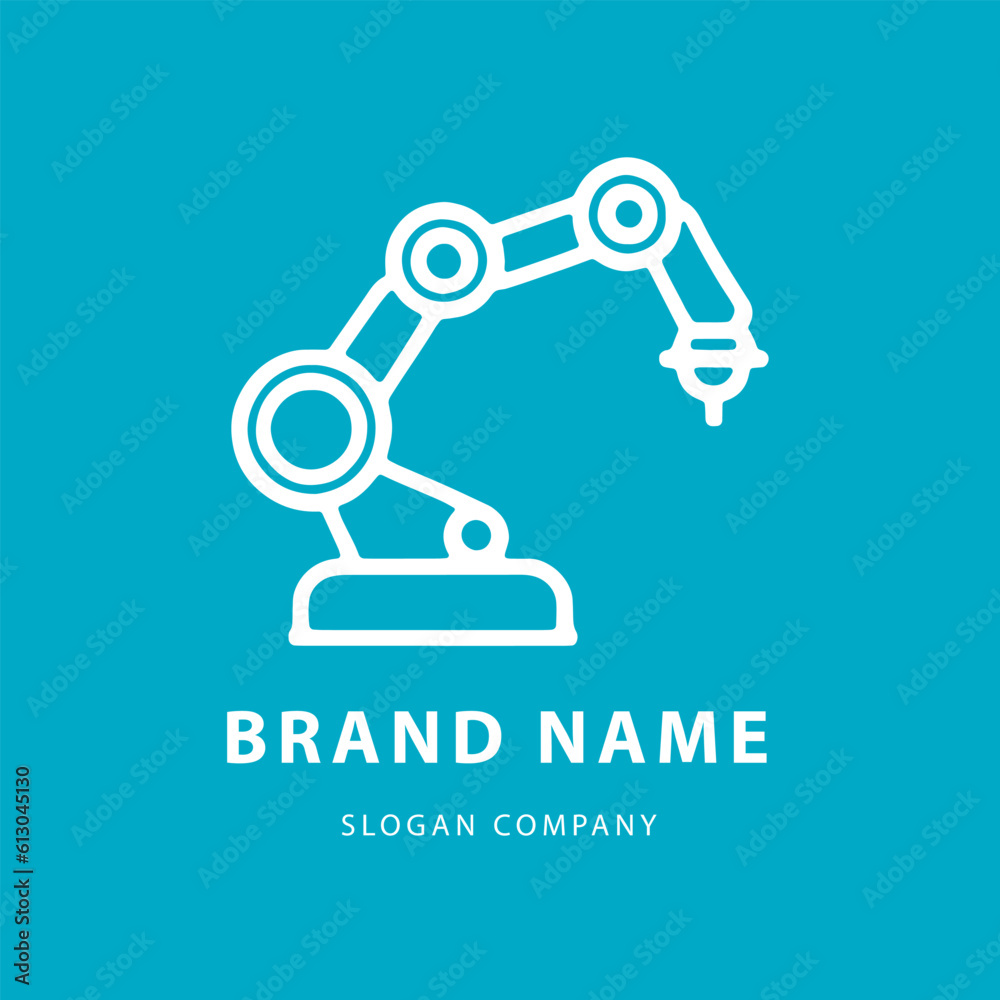 Robotic hand manipulator silhouette symbol icon. Robot limb logo. Robot ...