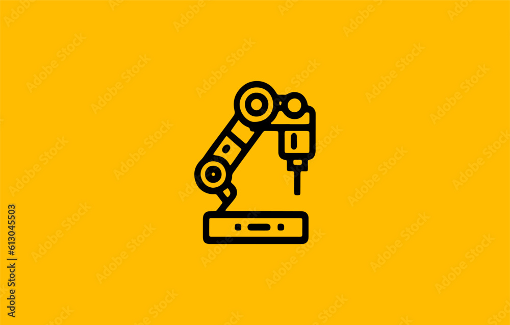 Robotic hand manipulator silhouette symbol icon. Robot limb logo. Robot ...