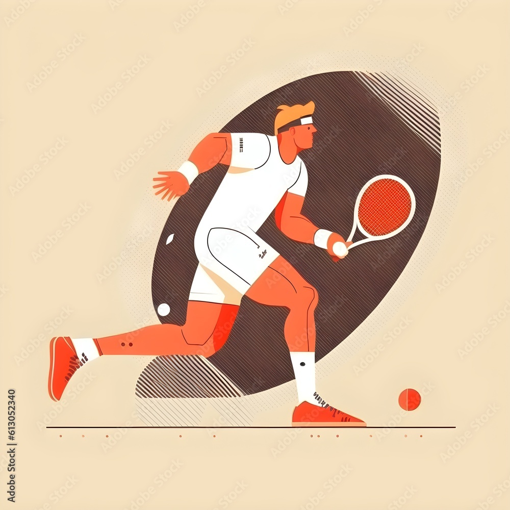Flat art icon of an olympic tennis player. Tennis, Olympics, player ...