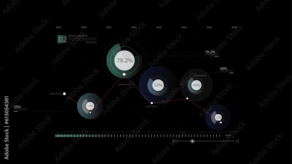 Circle HUD Chart Infographic Stock Vector | Adobe Stock