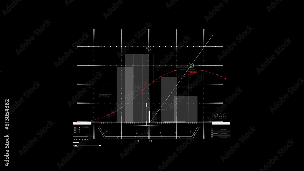 HUD Infographic Chart Diagram Vector Design Stock Vector | Adobe Stock
