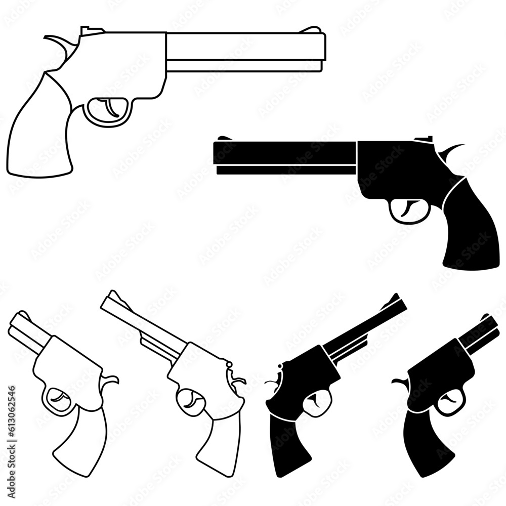 Revolver icon vector set. weapon illustration sign collection. pistol ...