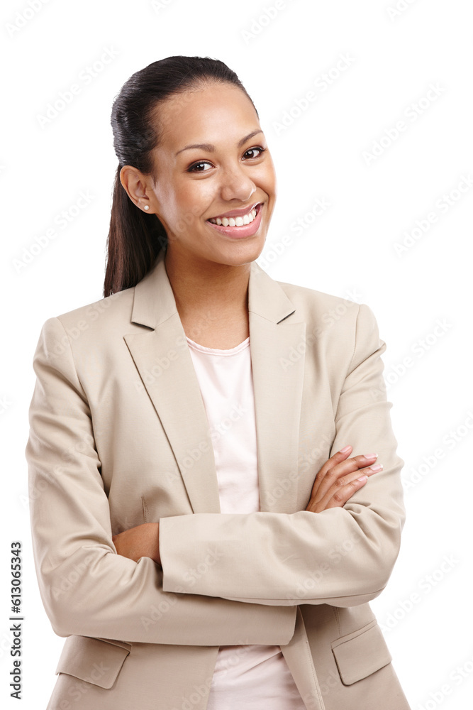 Professional, arms crossed and portrait of business woman on ...