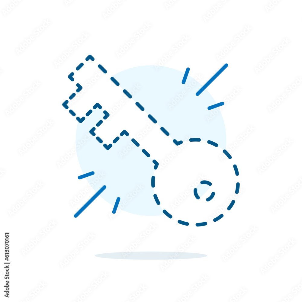 lost key, forget password concept illustration linear design vector ...