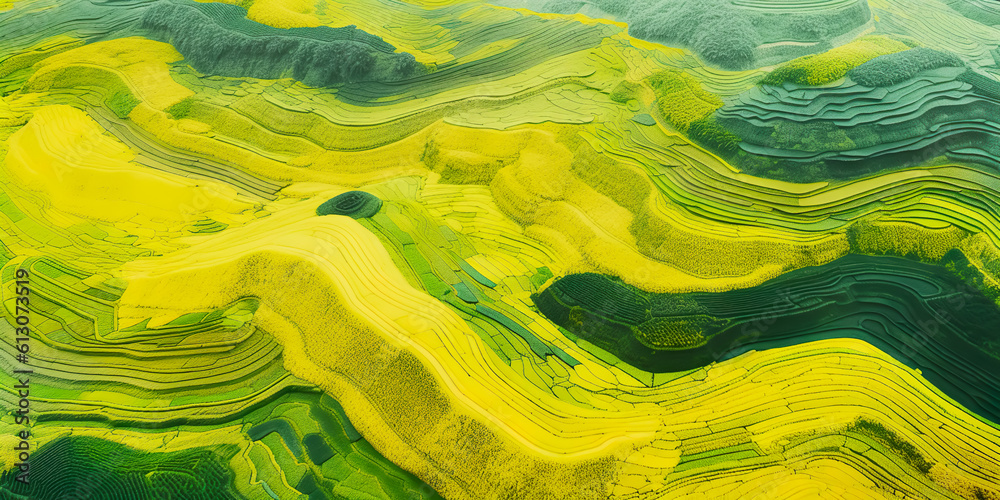 Abstract landscape rice terraces field in colorful.nature agriculture ...