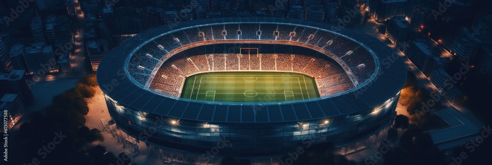 Football stadium from above. Excitement and energy concept. Generative ...