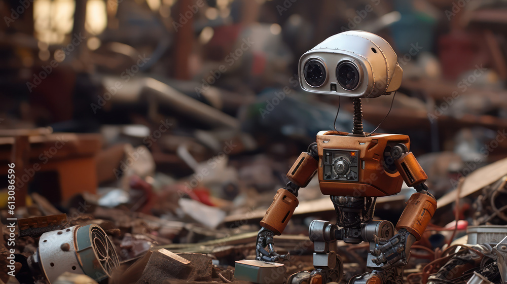 AI-fashioned robots engaged in efficient segregation and disposal of ...