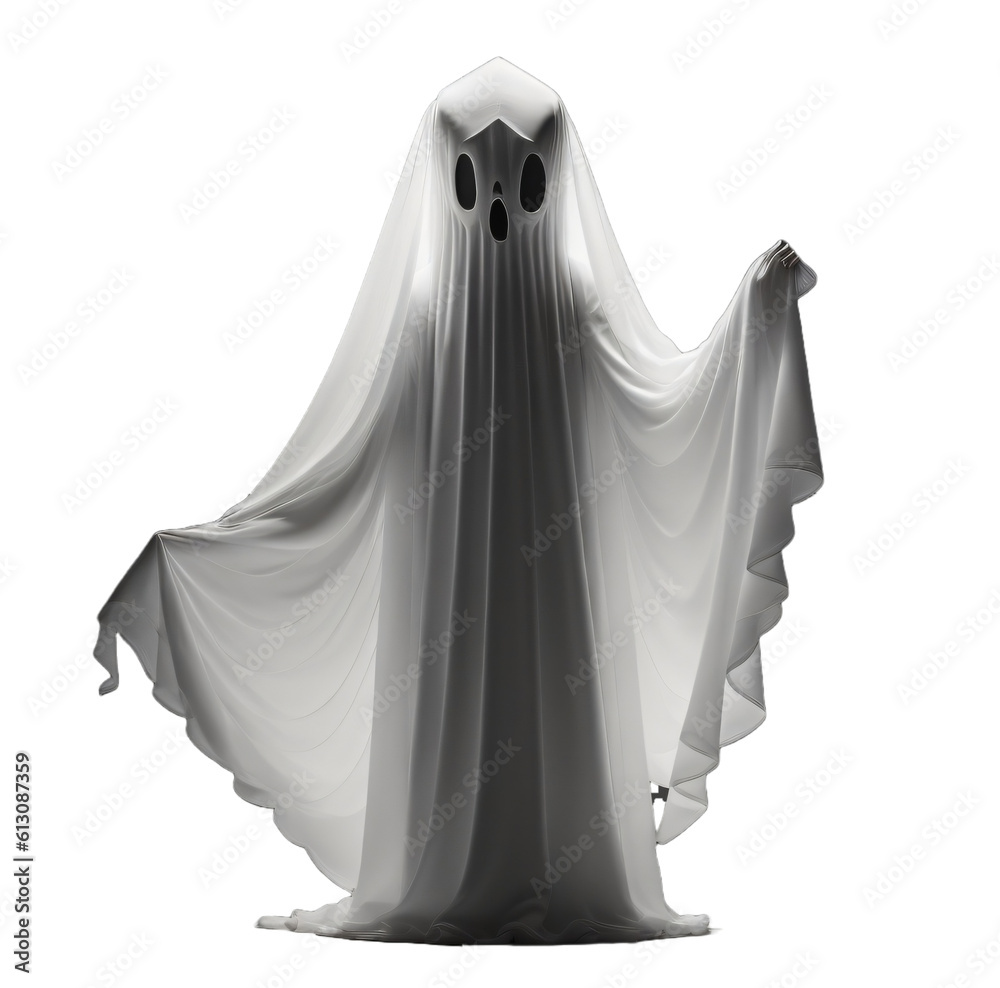 A scary ghost for Halloween decoration, isolated, transparent ...