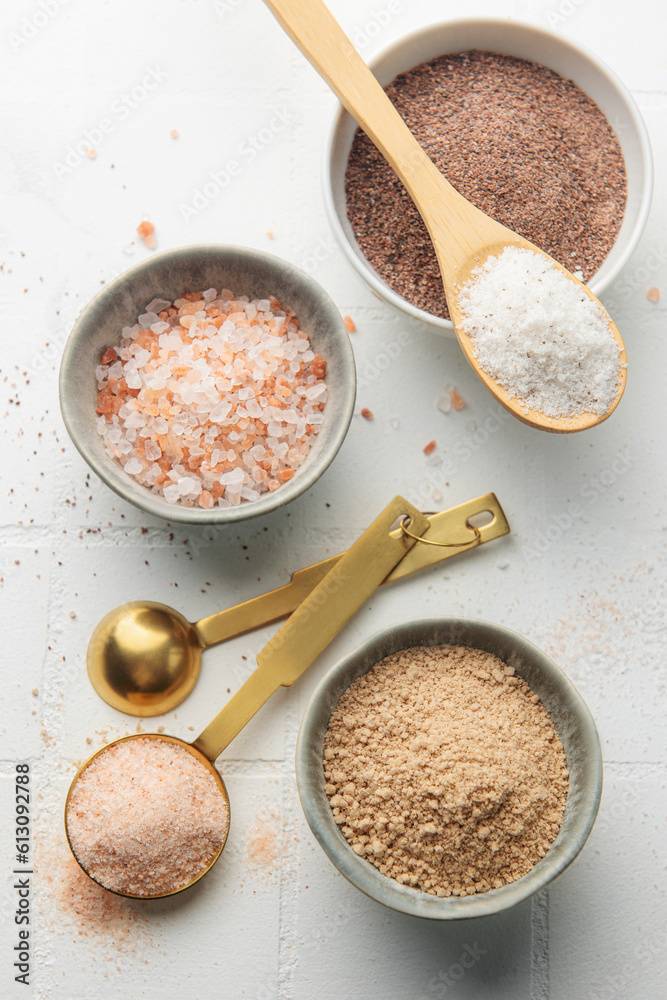 Assorted speciality salt, himalayan pink salt, italian black truffle ...