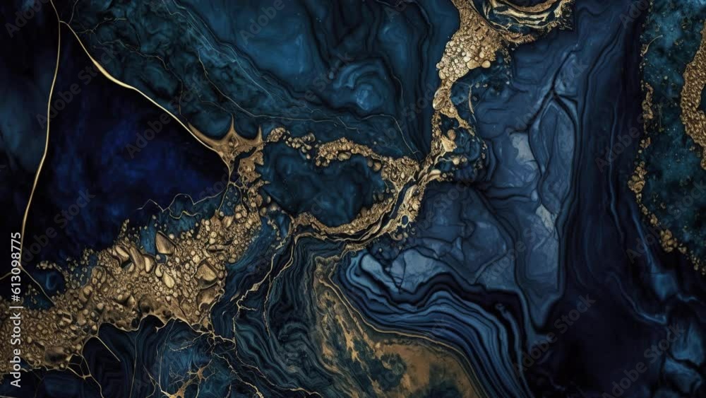 Luxury Blue Marble stone with gold lines background texture. Slow ...
