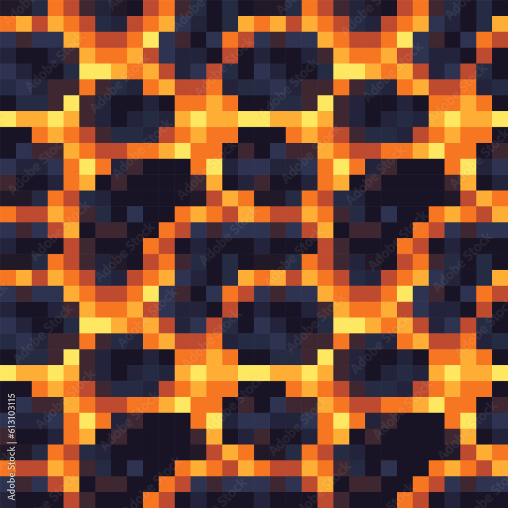 Fire wall seamless pattern, abstract seamless tiles pixel art style ...