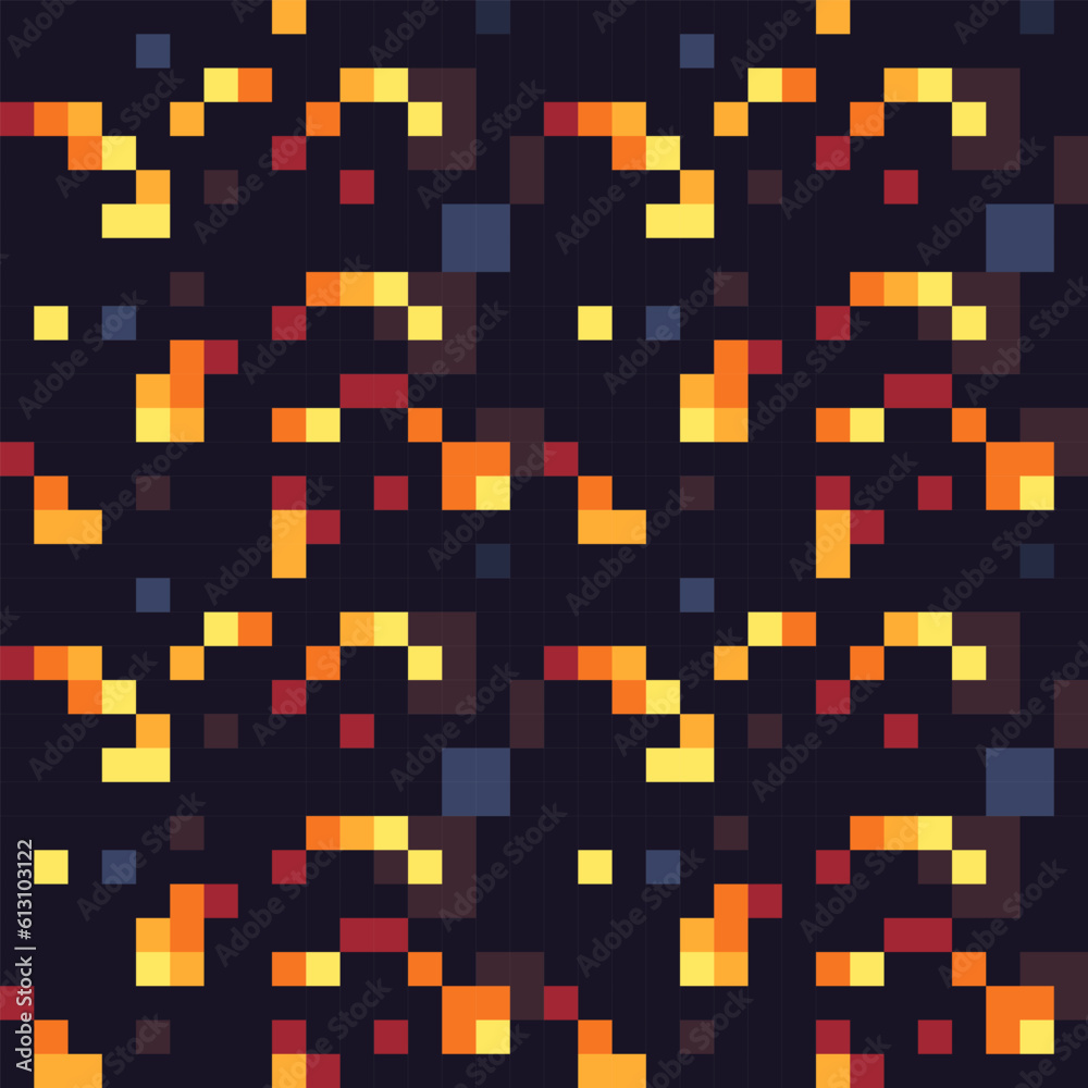 Lava seamless pattern, fire ground textures, vector illustration ...