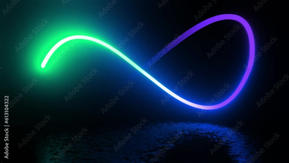 Infinity symbol appears of multiple glowing lines, animated figure ...