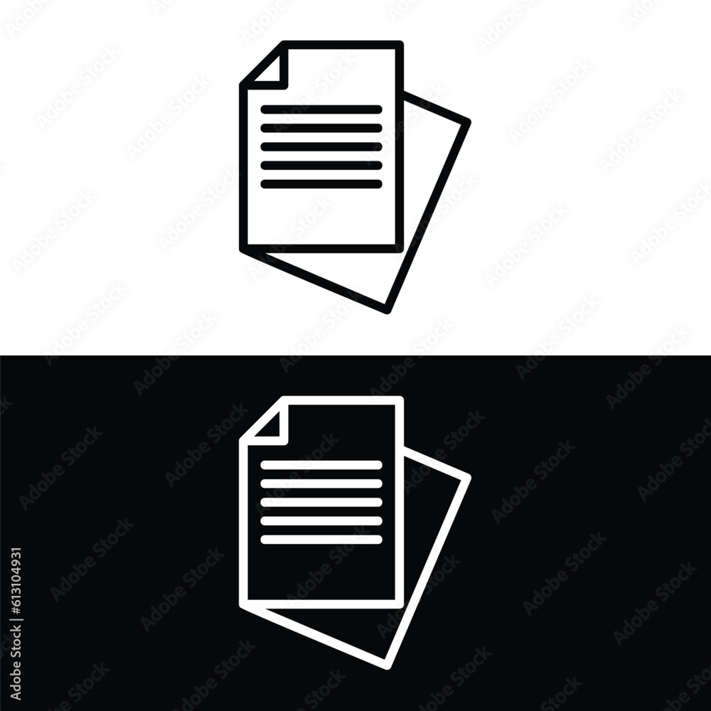 Document papers pile line icon, outline vector sign, linear style ...