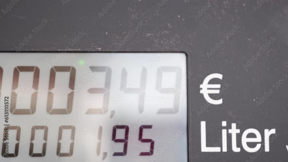gas refueling counter in liters and amount in euro liters, Gas Pump ...