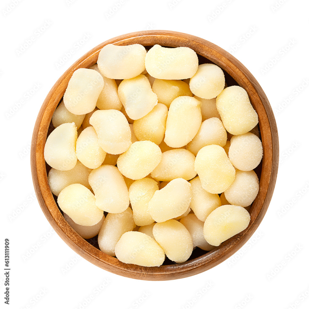 Gnocchini, mini gnocchi, in a wooden bowl. Dumplings in Italian cuisine ...