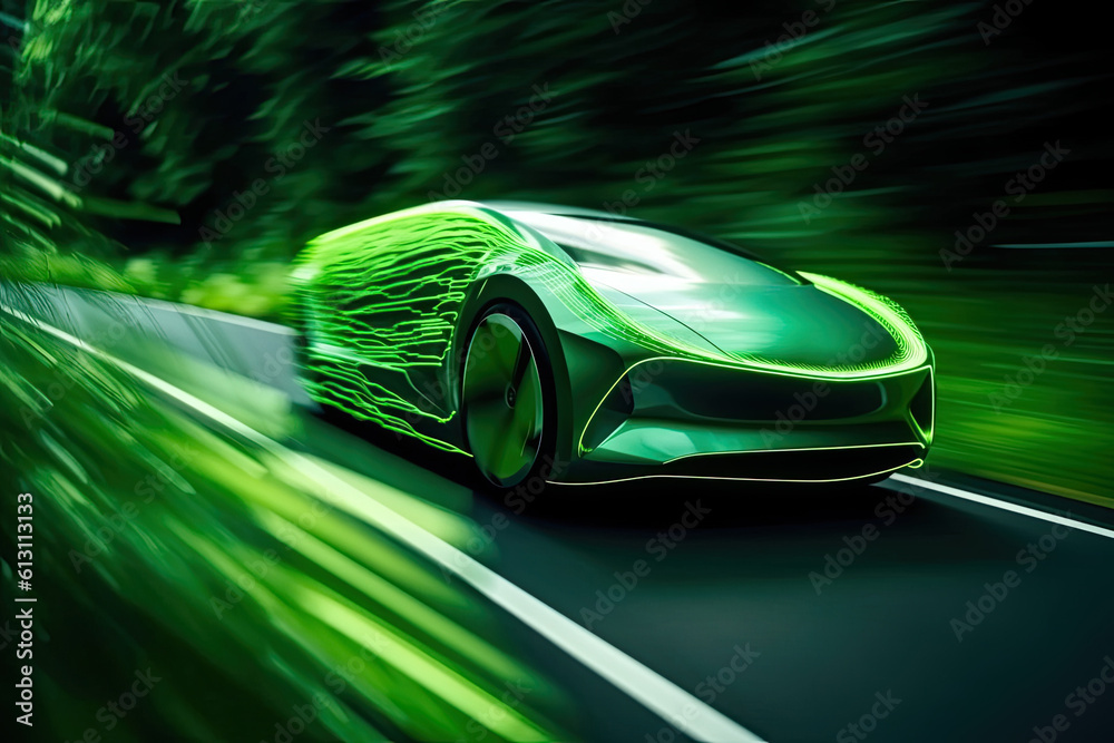 Green eco-friendly Hydrogen, Hybrid or Electric Car Vehicles in future ...