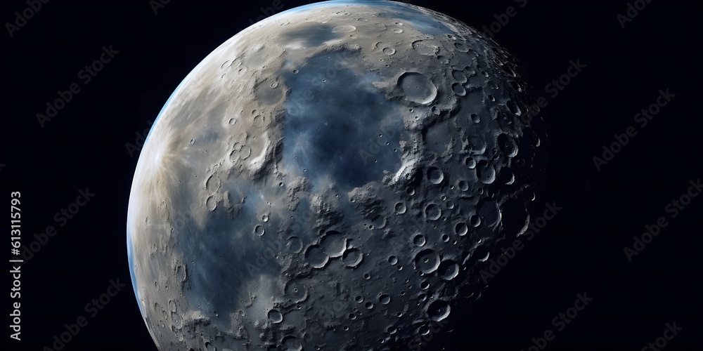 Extremely detailed Extreme closeup, unreal imagination with Moon, boca ...