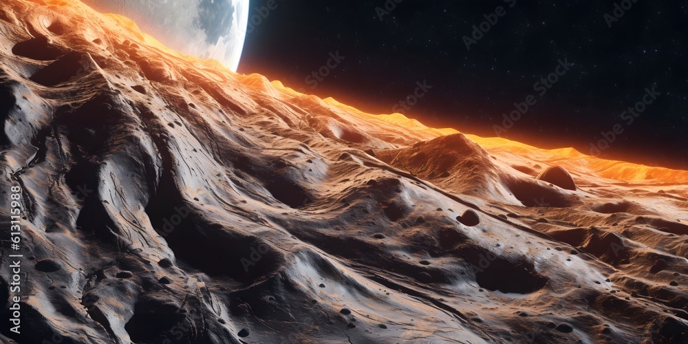 Extremely detailed Extreme closeup, unreal imagination with Moon, boca ...