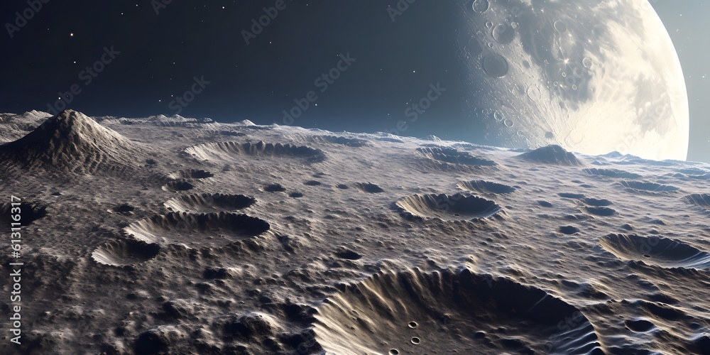 Extremely detailed Extreme closeup, unreal imagination with Moon, boca ...