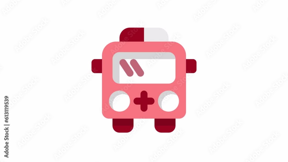 Ambulance Car, Hospital animated icon on transparent background. Stock ...