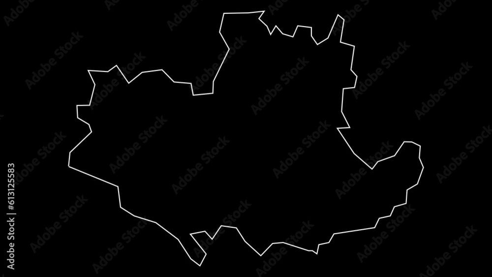 Kolubara district map of Serbia outline animation Stock Video | Adobe Stock