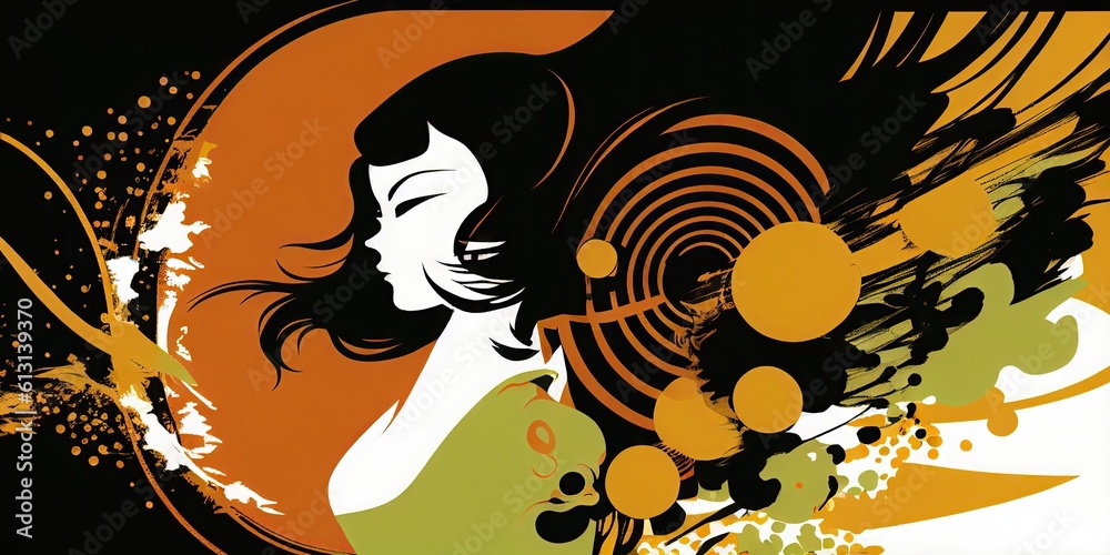 Graphical wilderness-themed design Energetic summer-inspired design ...